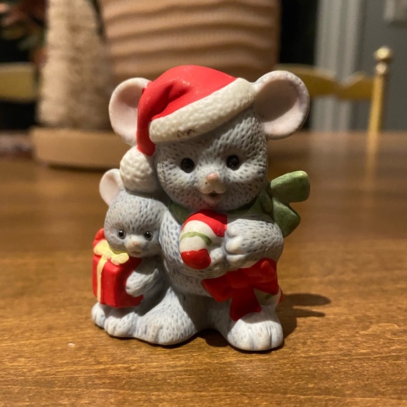 Homco | Holiday | Homco Christmas Mouse Figurine Santa Hat Teddy Bear ...